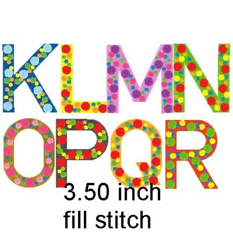 Dippy Dots Girly Font Machine Embroidery Design - Etsy