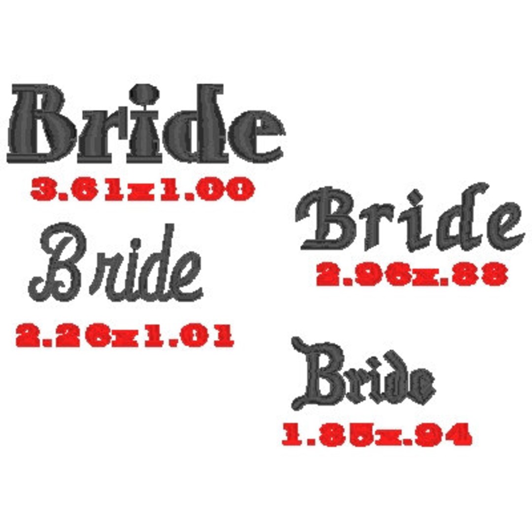 10 Bride Wedding Machine Embroidery Designs - Etsy