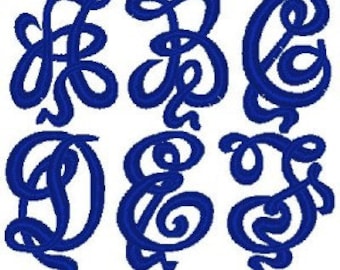 Swirl Circle Machine Embroidery Monogram Font Set 4x4 Hoop - Etsy