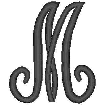 Fancy Script Monogram Font Embroidery Digital File - Etsy