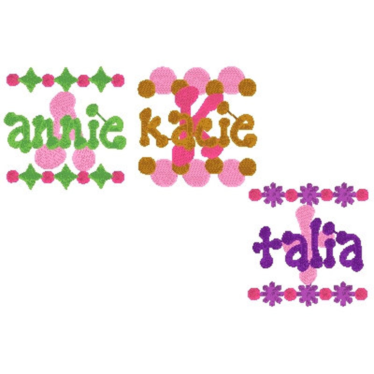 Kacie Font for Machine Embroidery Design With 3 Frames - Etsy