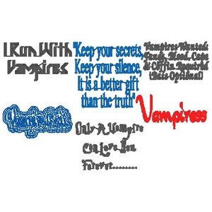 Vampire Gothic Emo Themed Machine Embroidery Design Set - Etsy