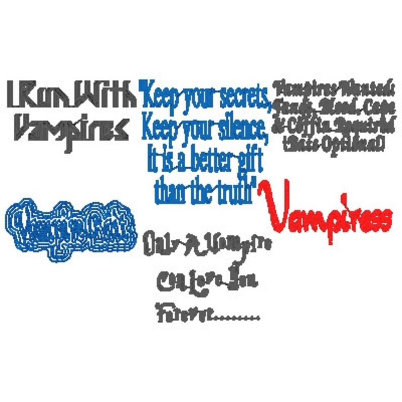 Vampire Gothic Emo Themed Machine Embroidery Design Set - Etsy