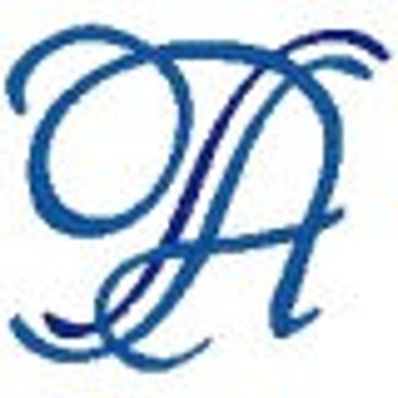 2 Tone Script Monogram Embroidery Digital File - Etsy