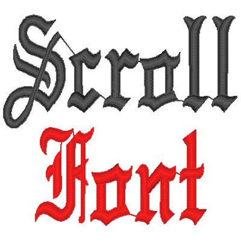 Scroll Font Embroidery Designs - Etsy