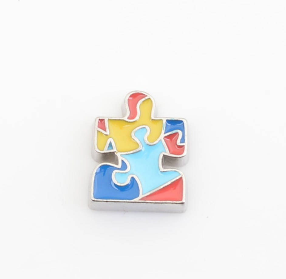 Autism Puzzle Floating Locket Charm-living Memory Lockets & Necklaces ...