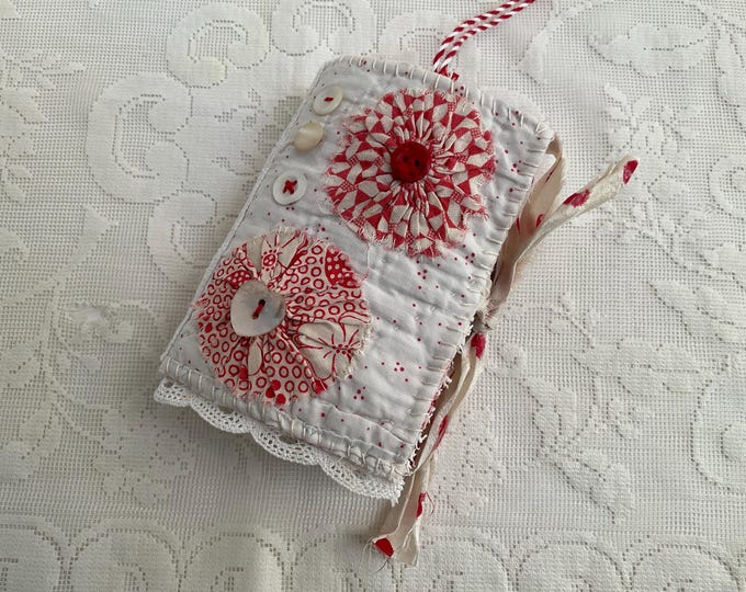 Fabric Handmade Book, Fabric Needlecase, Handmade Sewing Book, Unique ...