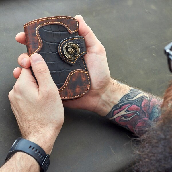 Biker Wallet - Etsy