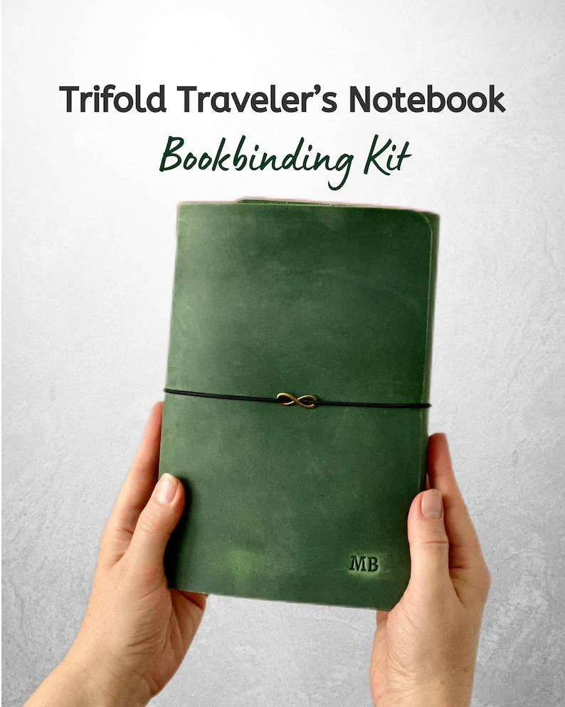 DIY Bookbinding Kit for Making Leather Trifold Traveler's Notebook A6 ...