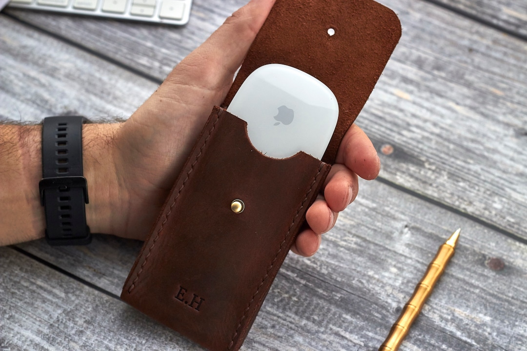 Personalized Leather Apple Magic Mouse Case Handmade Travel Holder - Etsy