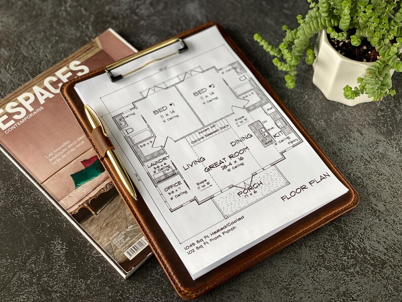 Personalized Leather Padfolio: Handmade Executive Clipboard With Pen ...