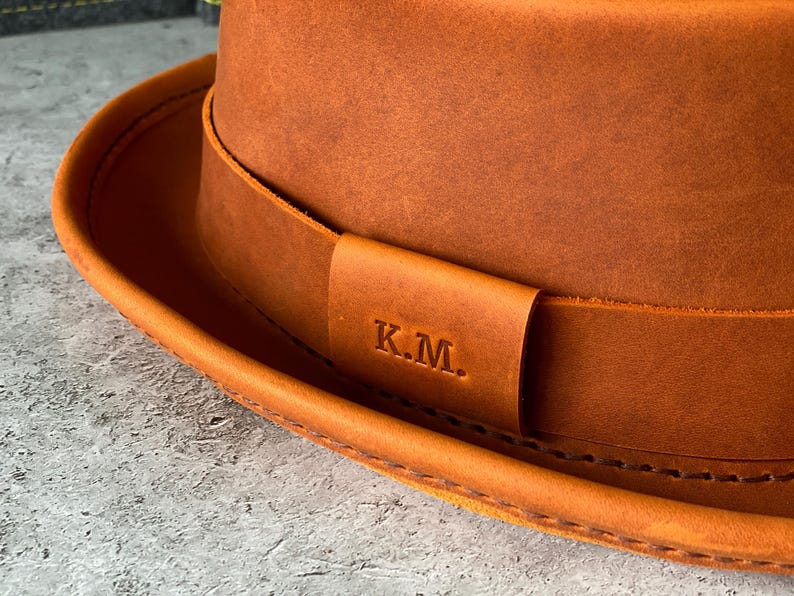 Personalized Leather Steampunk Top Hat: Hand-stitched Crazy Horse ...