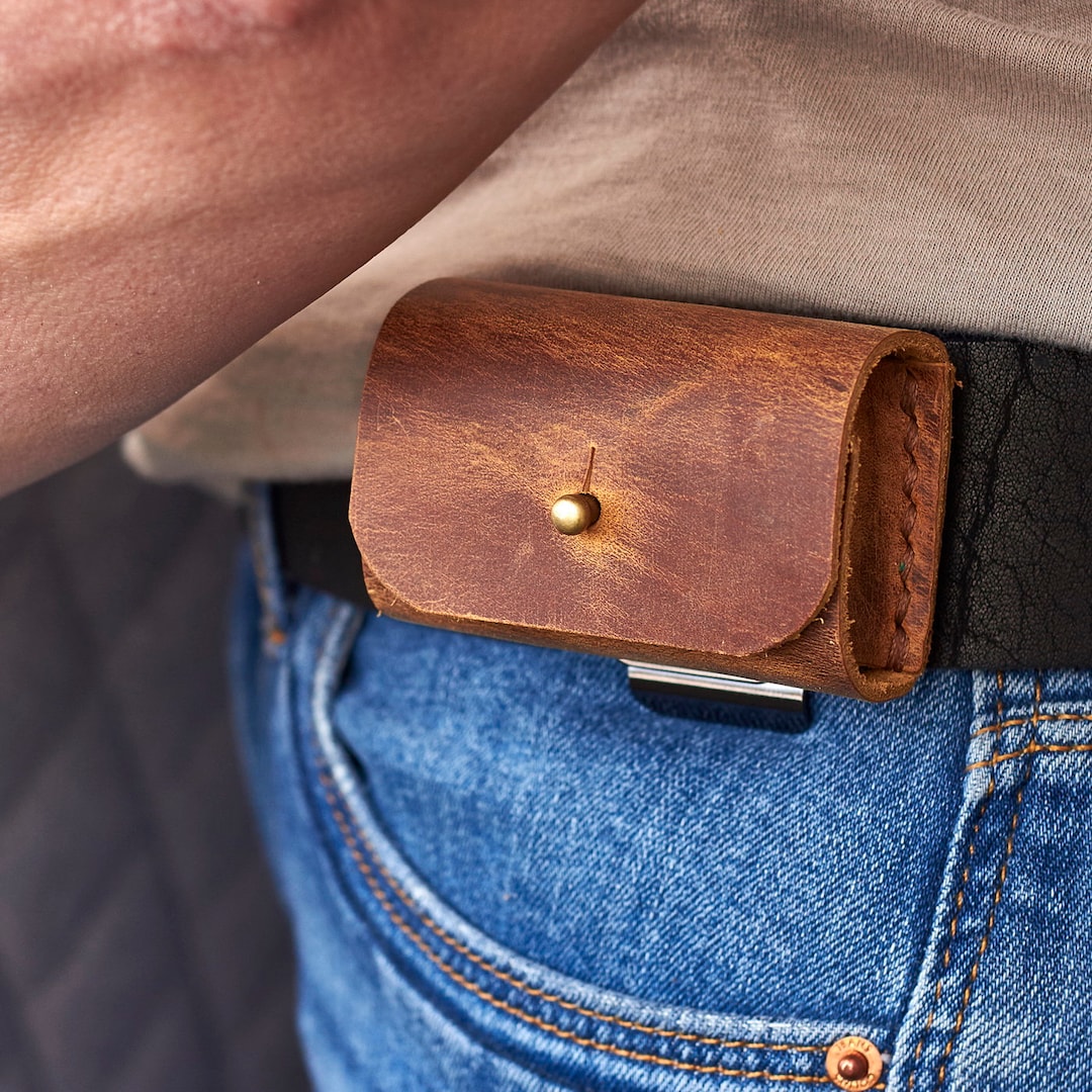 EDC Leather Dice Case With Belt Clip Holds 6 Dice Free Personalization ...