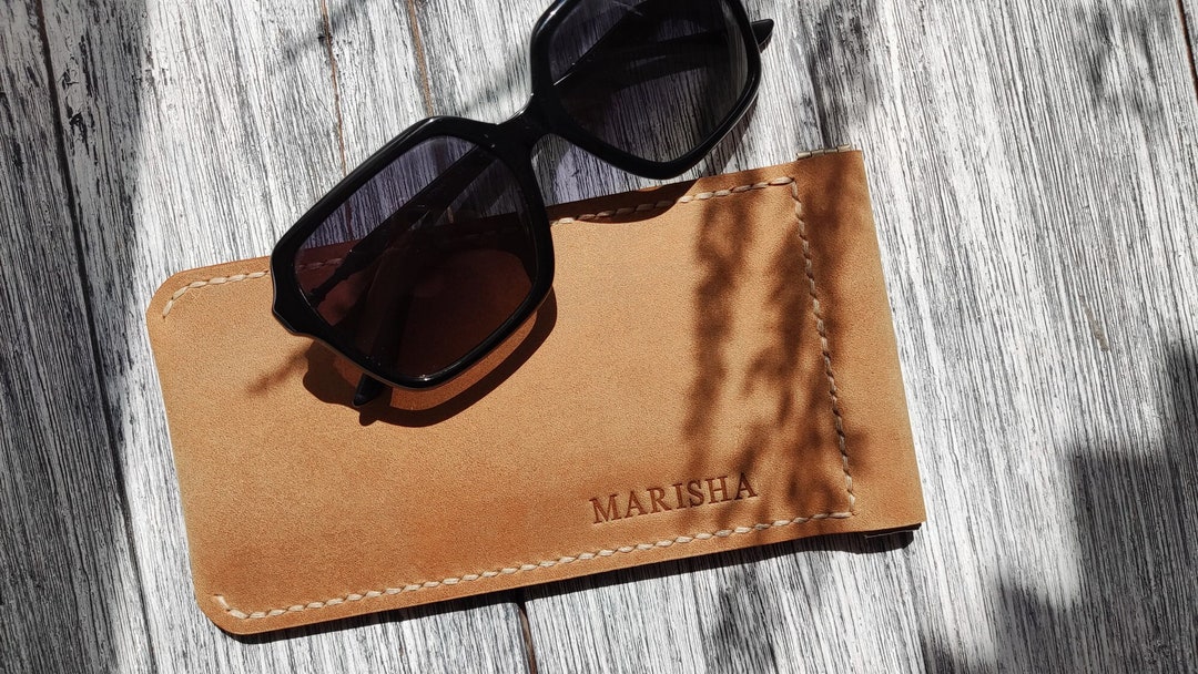 Custom Leather Sunglasses Cover With Free Initials - Etsy