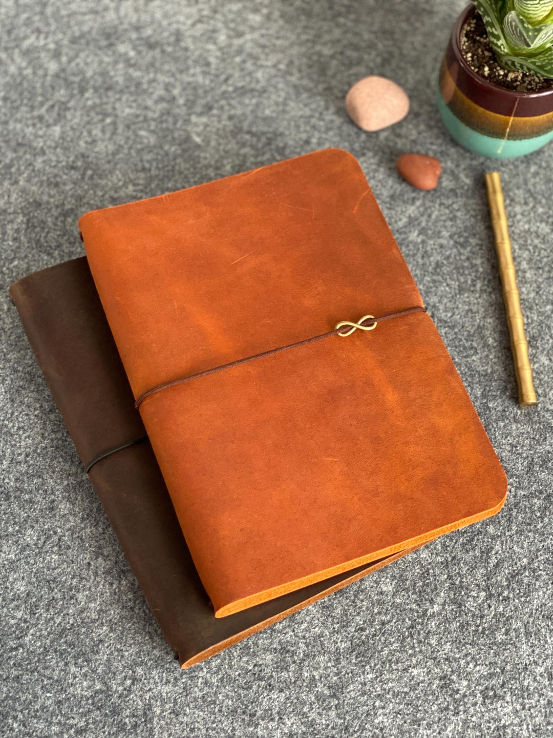 Personalized Refillable Leather Notebook A4 A5 A6 Rustic Traveler’s ...