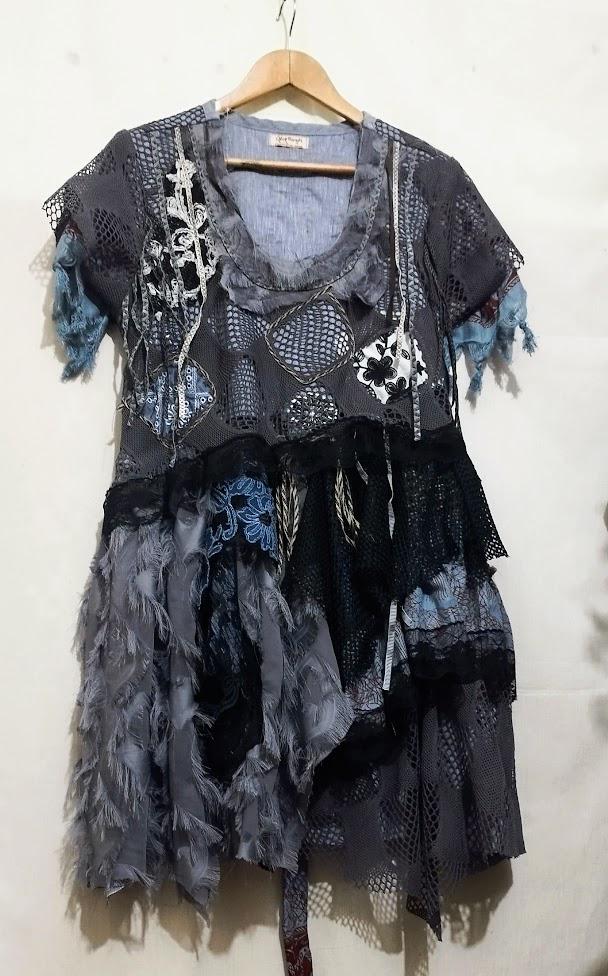 Tattered Goth Tunic Dress: Apocalyptic Feather Skirt, Avant Garde ...