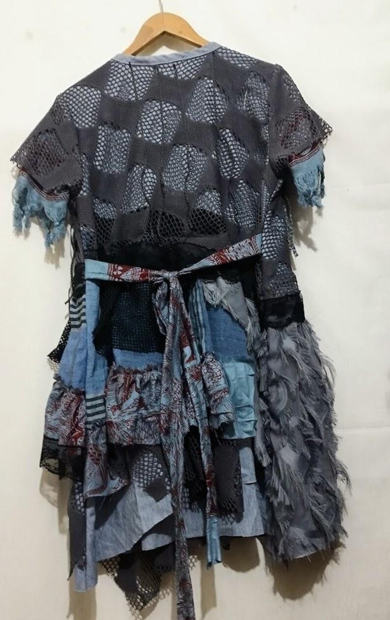 Tattered Goth Tunic Dress: Apocalyptic Feather Skirt, Avant Garde ...