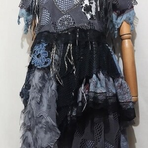 Tattered Goth Tunic Dress: Apocalyptic Feather Skirt, Avant Garde ...