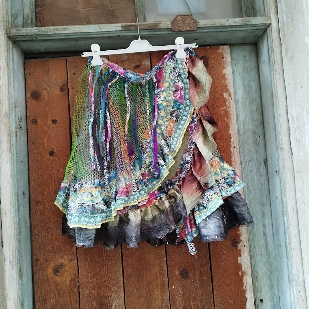 Hippie Wrap Skirt, Shaman, Designer Skirt, Fest, Colorful, Summer, Free ...