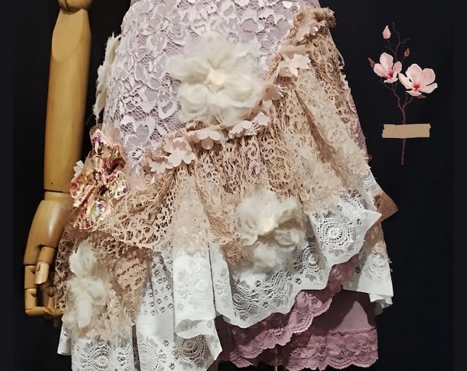 Lace Ruffle Wrap Skirt: Pink Romantic Boho Chic - Etsy