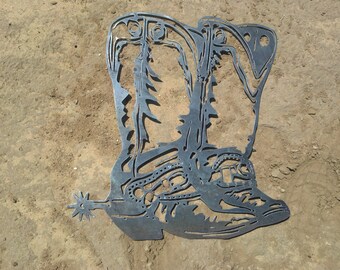Metal cowboy boots | Etsy