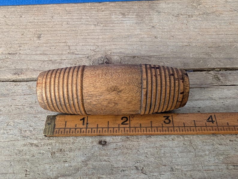 Antique Treen Needle Case Wooden Sewing Tube Victorian English Turned ...