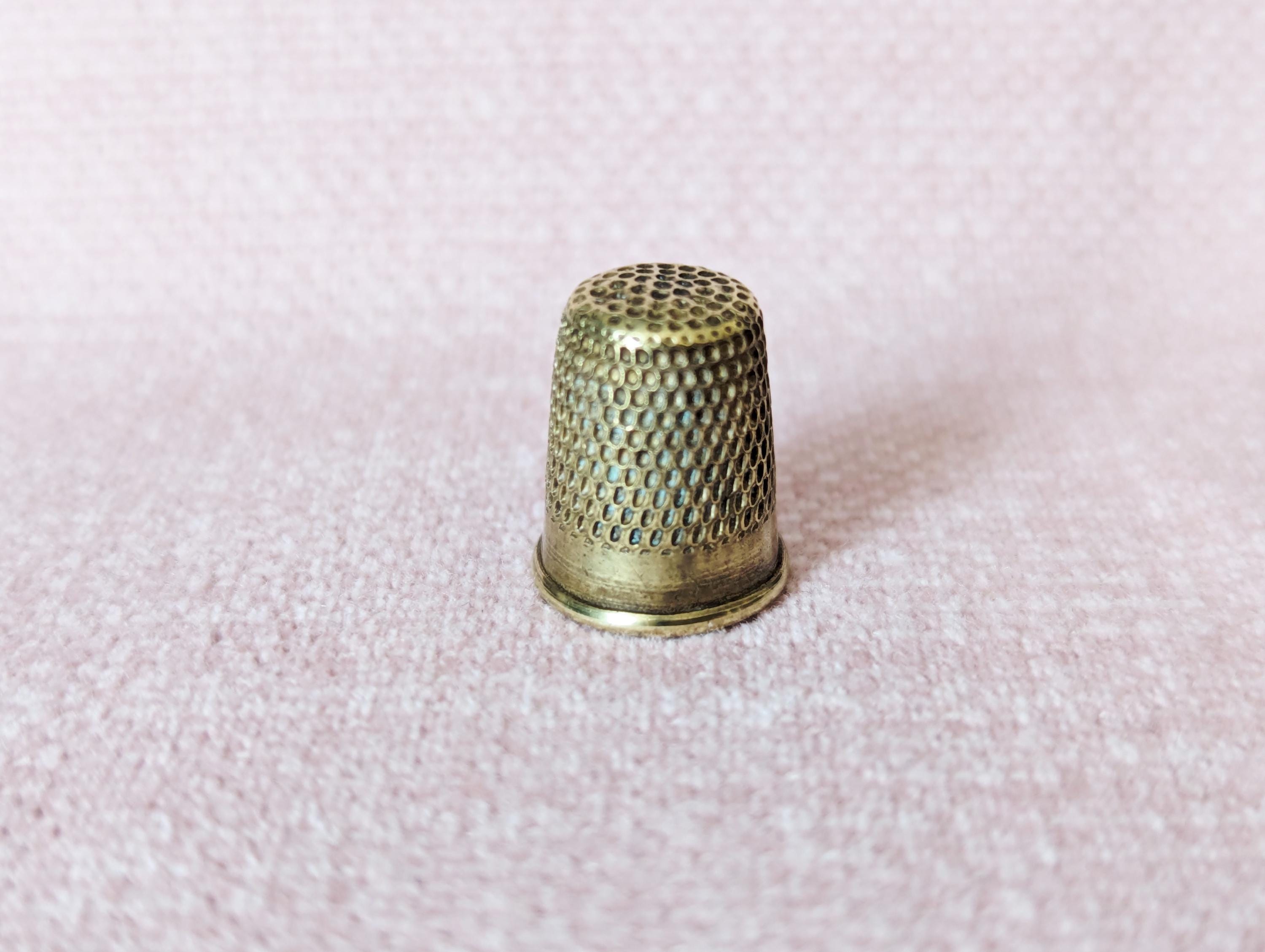 Antique Child's Brass Thimble Victorian Miniature Sewing Collectible ...