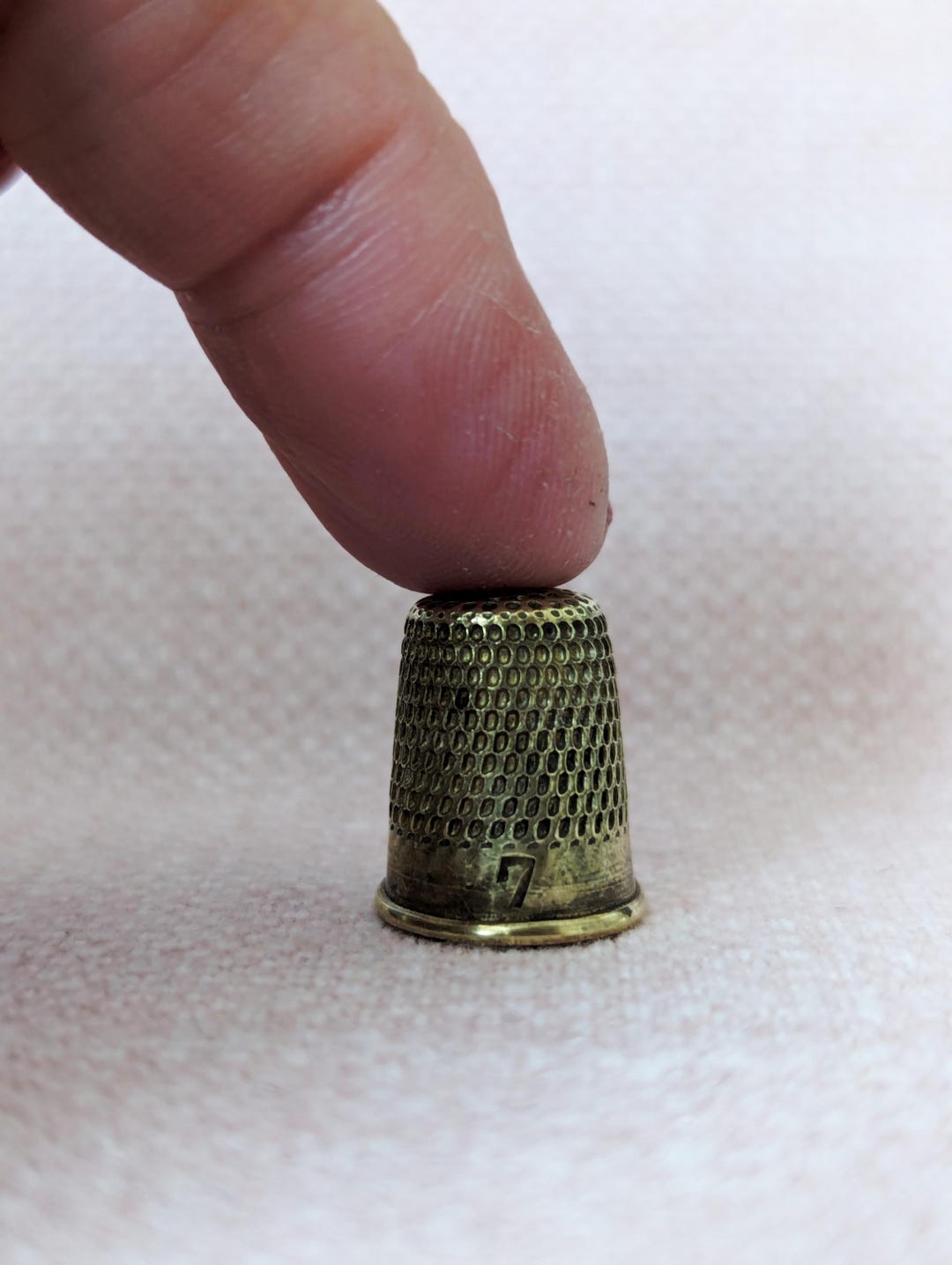Antique Child's Brass Thimble Victorian Miniature Sewing Collectible ...