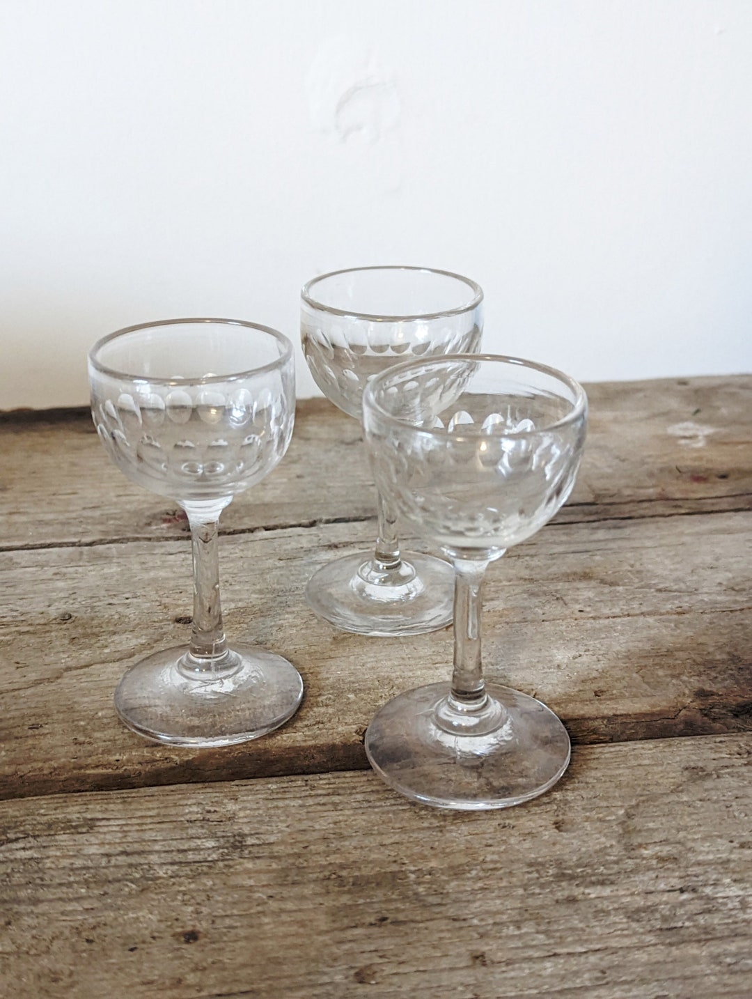 Set of 3 Vintage Pony Glasses – Mini Limoncello Cordial Glasses ...