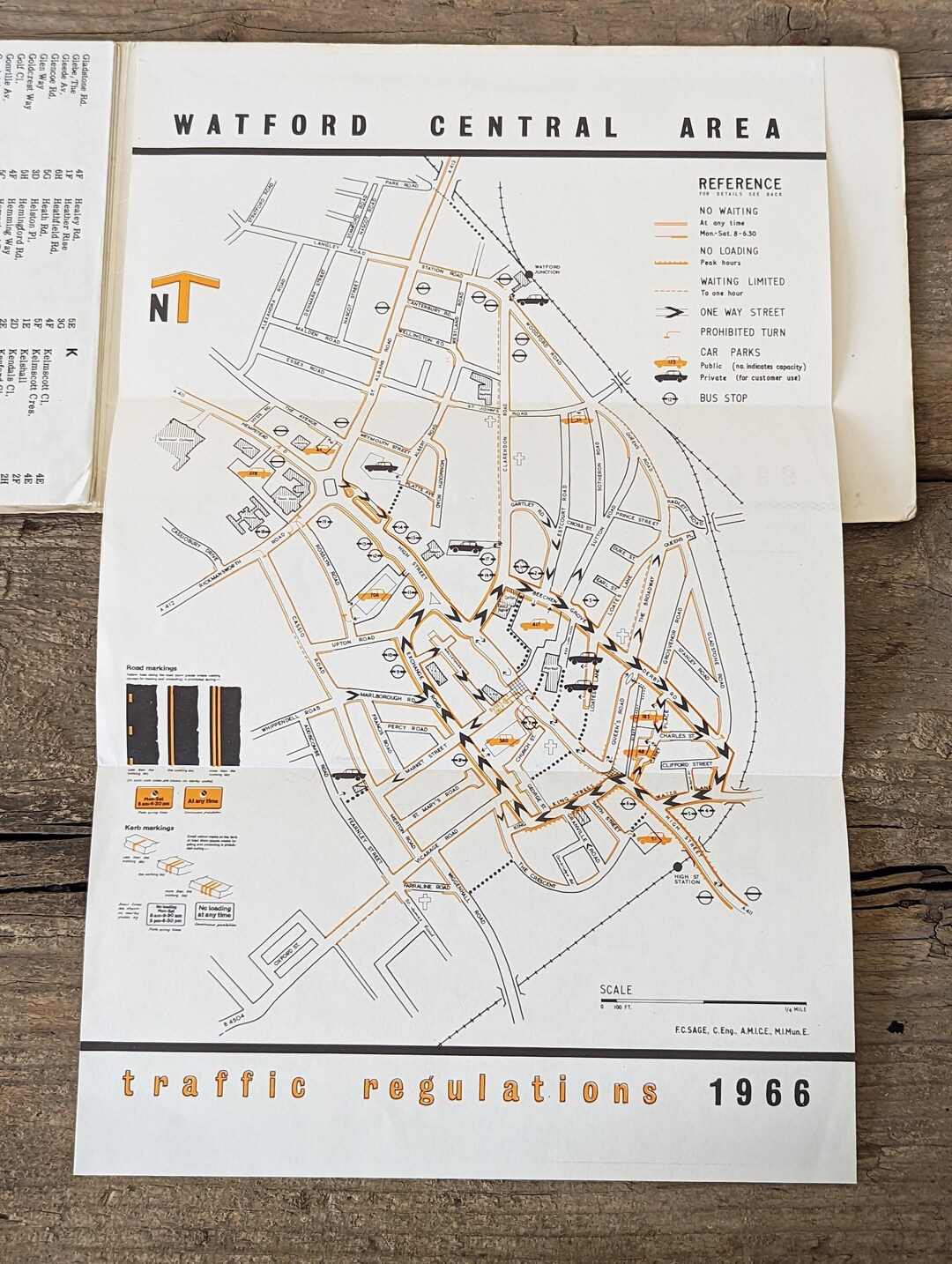 1966 Edward Stanford Watford Map, Vintage London Travel Guide, Mid ...