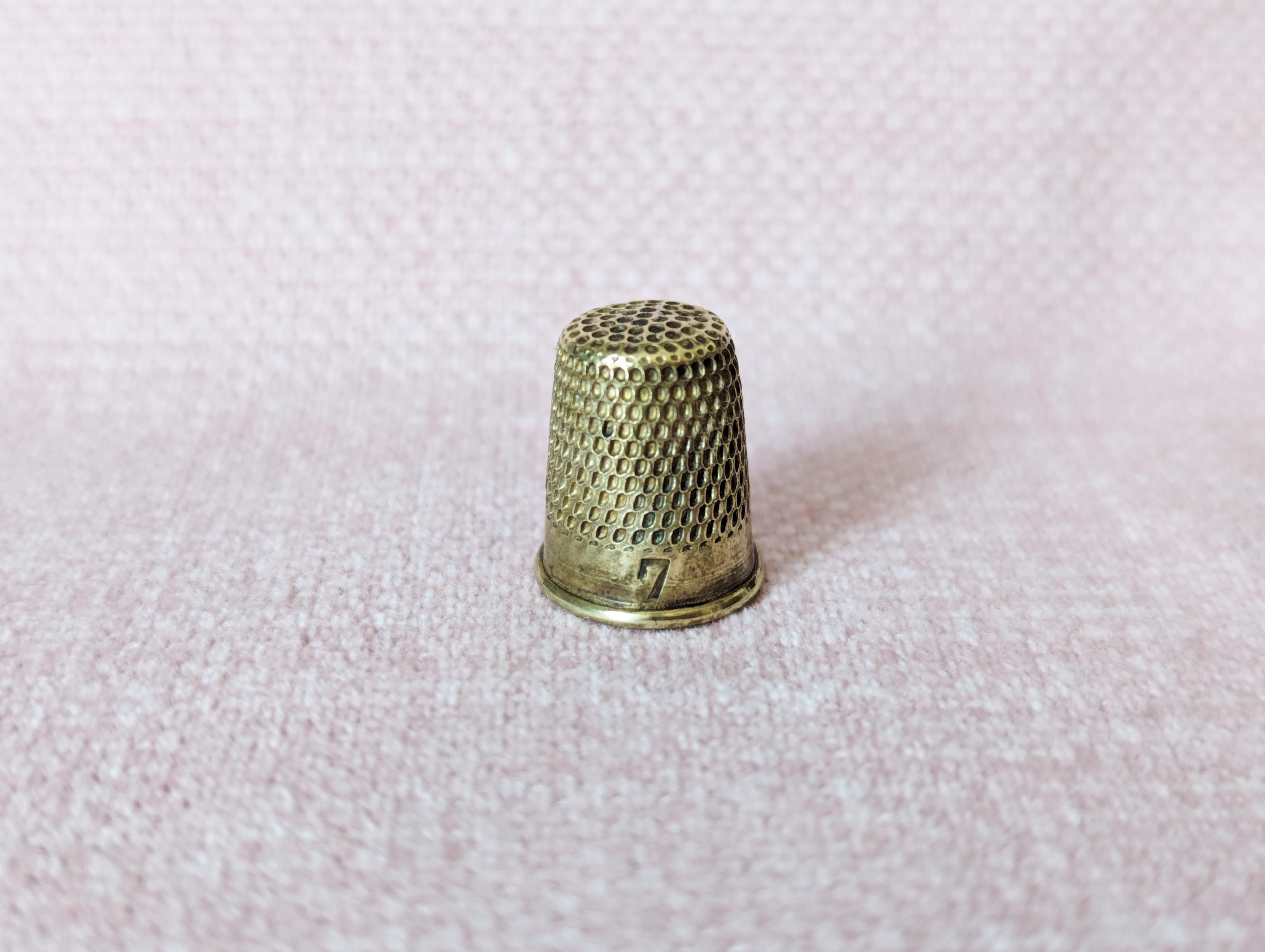 Antique Child's Brass Thimble Victorian Miniature Sewing Collectible ...
