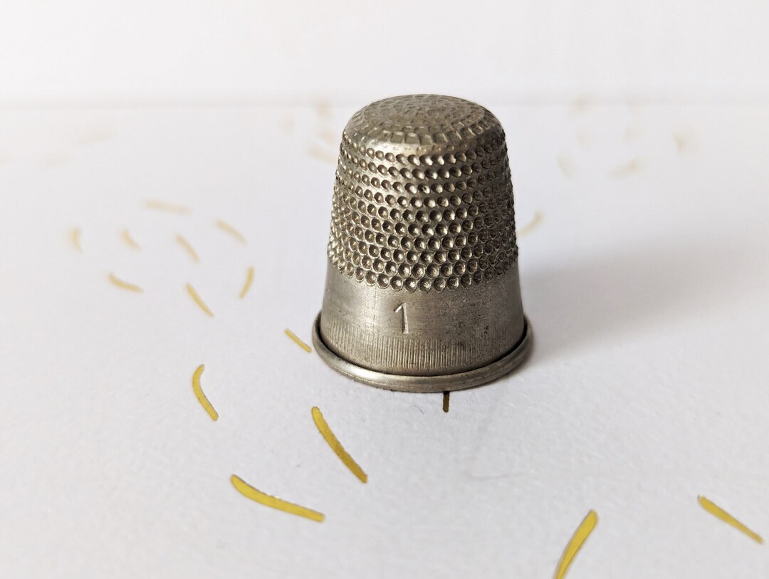 Vintage Steel Thimble, Metal Thimble, Shiny Finger Bob, Old Sewing ...