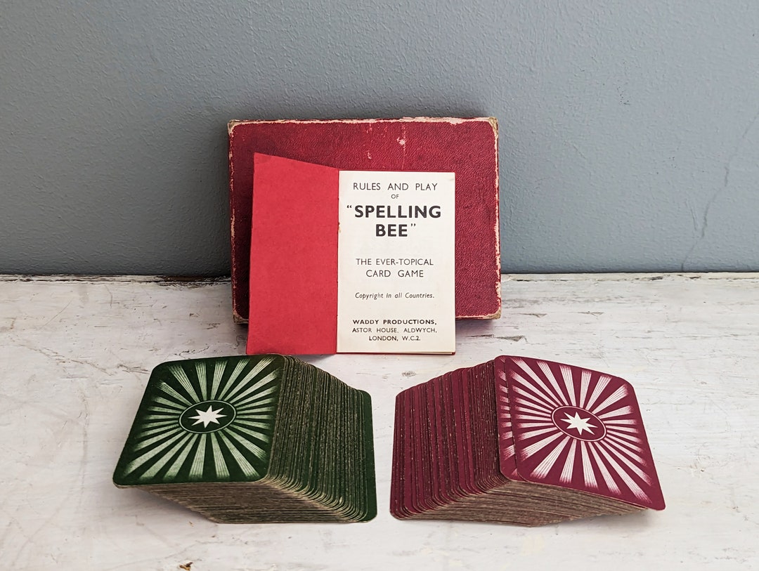 Vintage Spelling Bee Card Game 1930s by Waddy: Classic Word & Anagram ...
