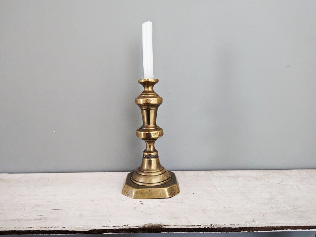Victorian Brass Candlestick Antique Candle Holder Rustic Patina 8 Inch ...
