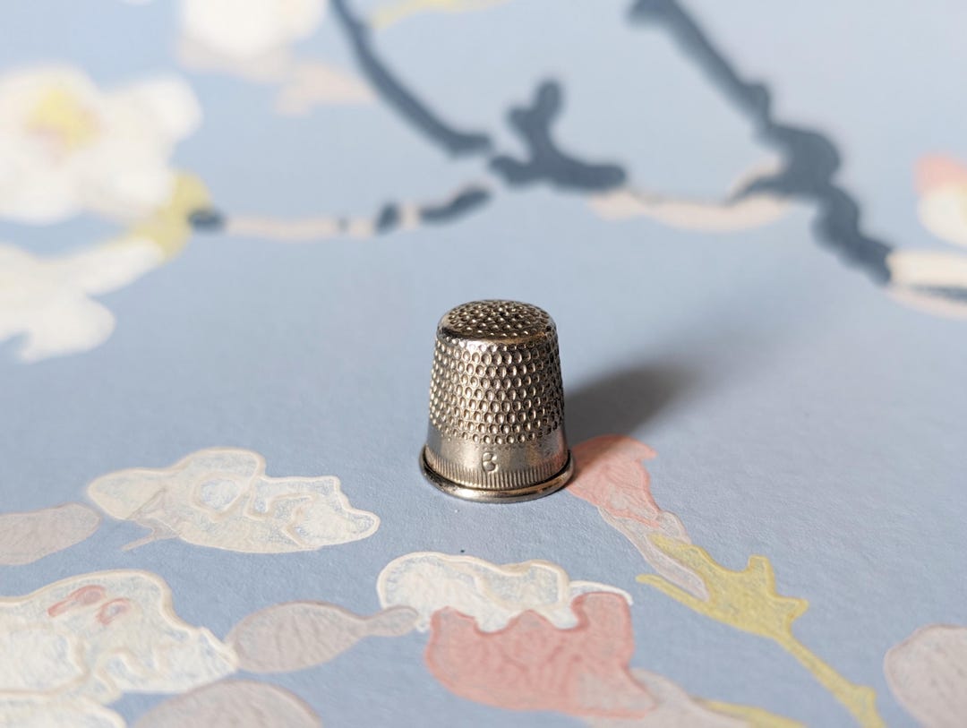 Vintage Child Thimble Steel Sewing Tool Small Antique Finger Protector ...