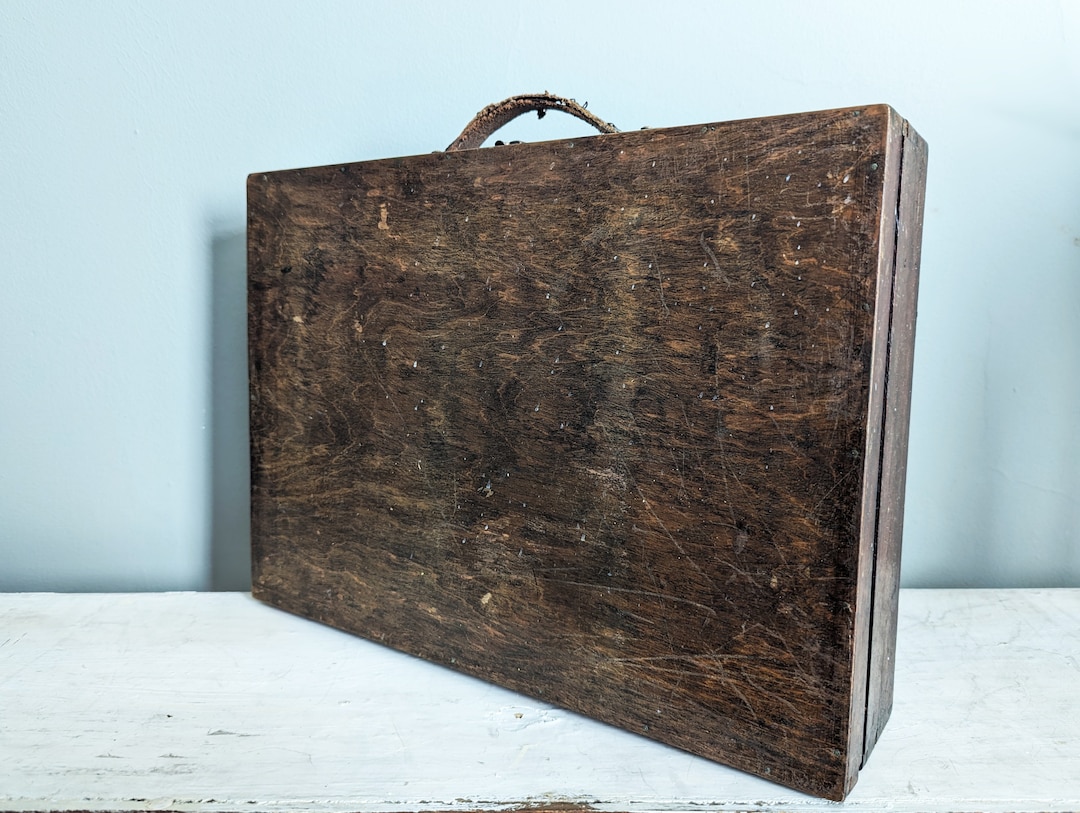 Wooden Attache Case, Small Wooden Suitcase, A4 Paper Case, 1930s ...