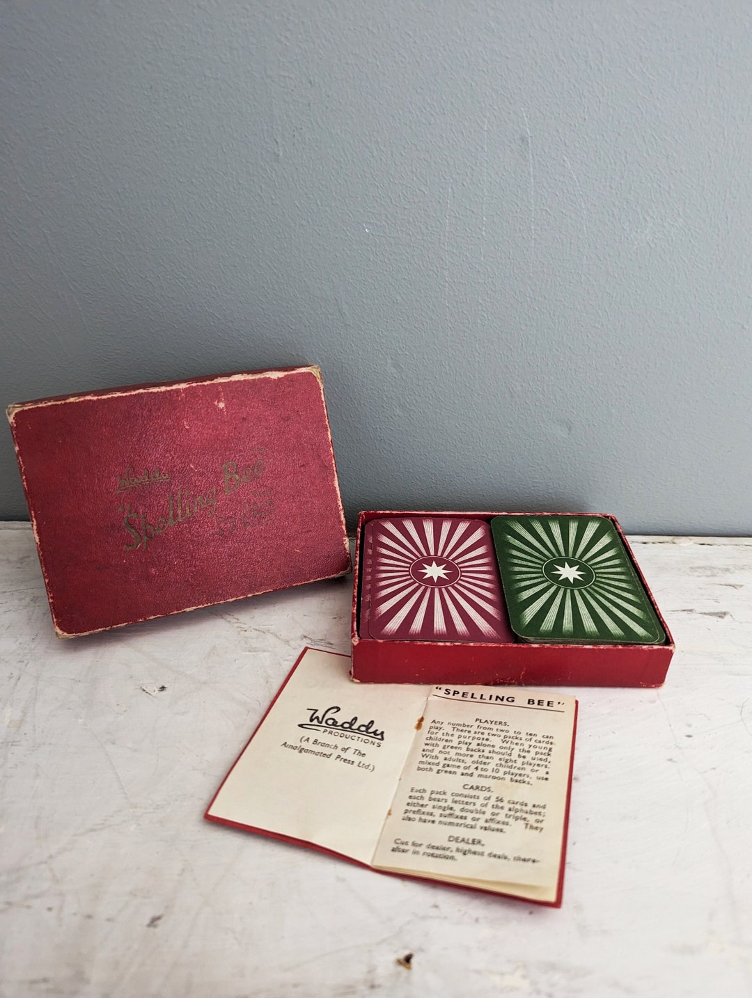 Vintage Spelling Bee Card Game, 1930s Waddy Productions, Retro Anagrams ...