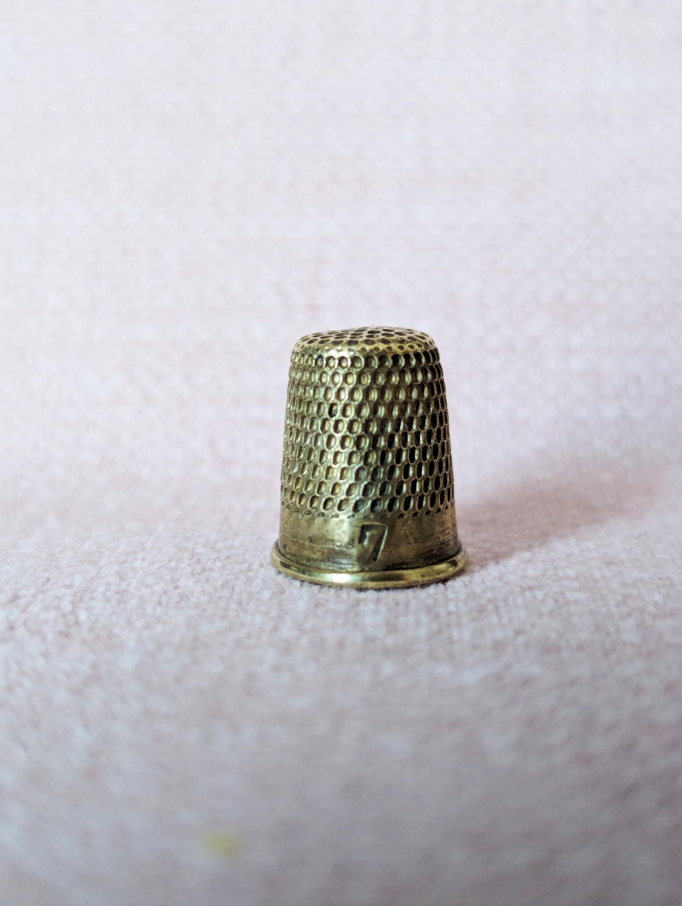 Antique Child's Brass Thimble Victorian Miniature Sewing Collectible ...