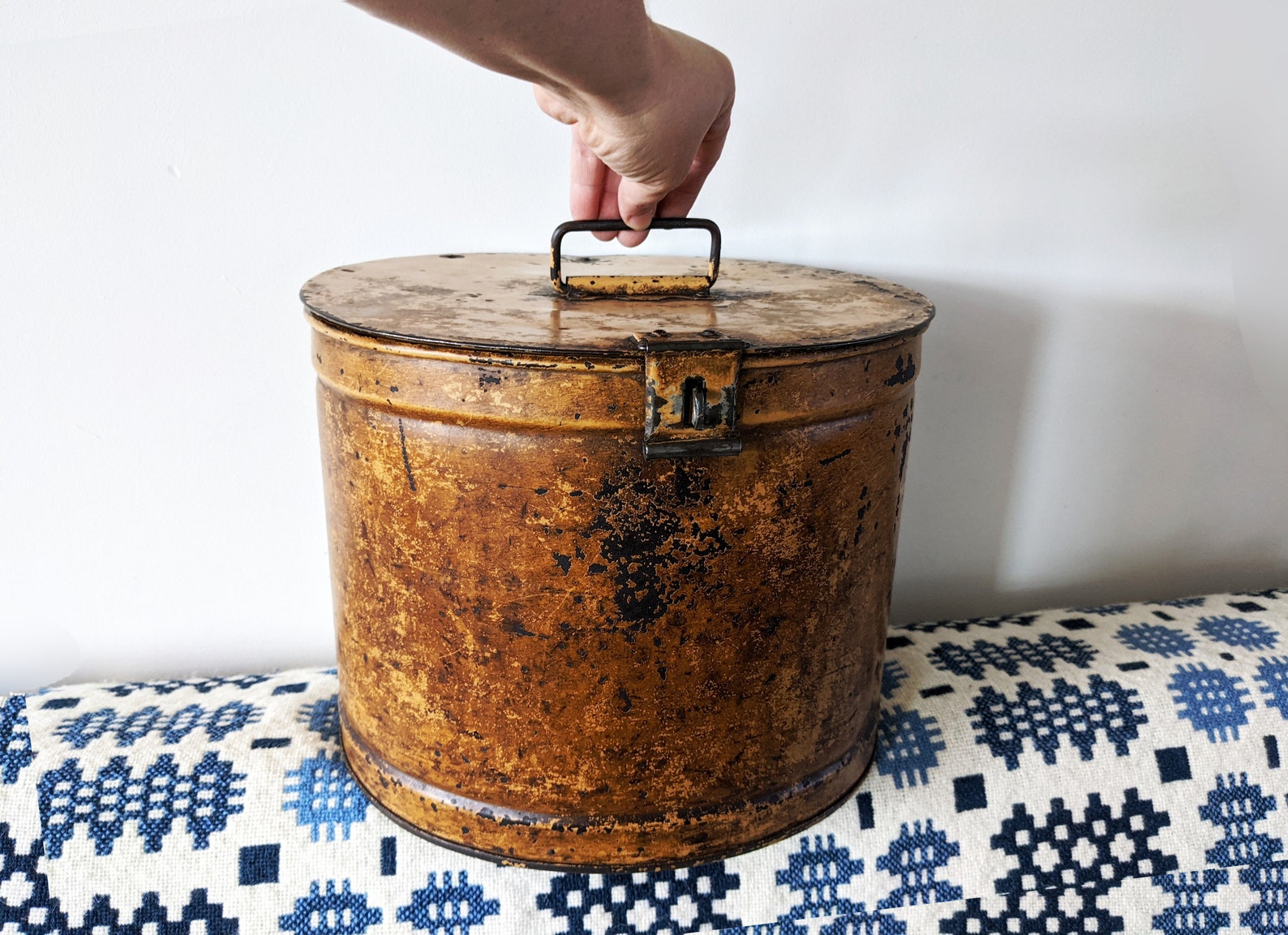 Victorian Hat Box Metal Hat Tin Large Hat Box Metal Flower | Etsy