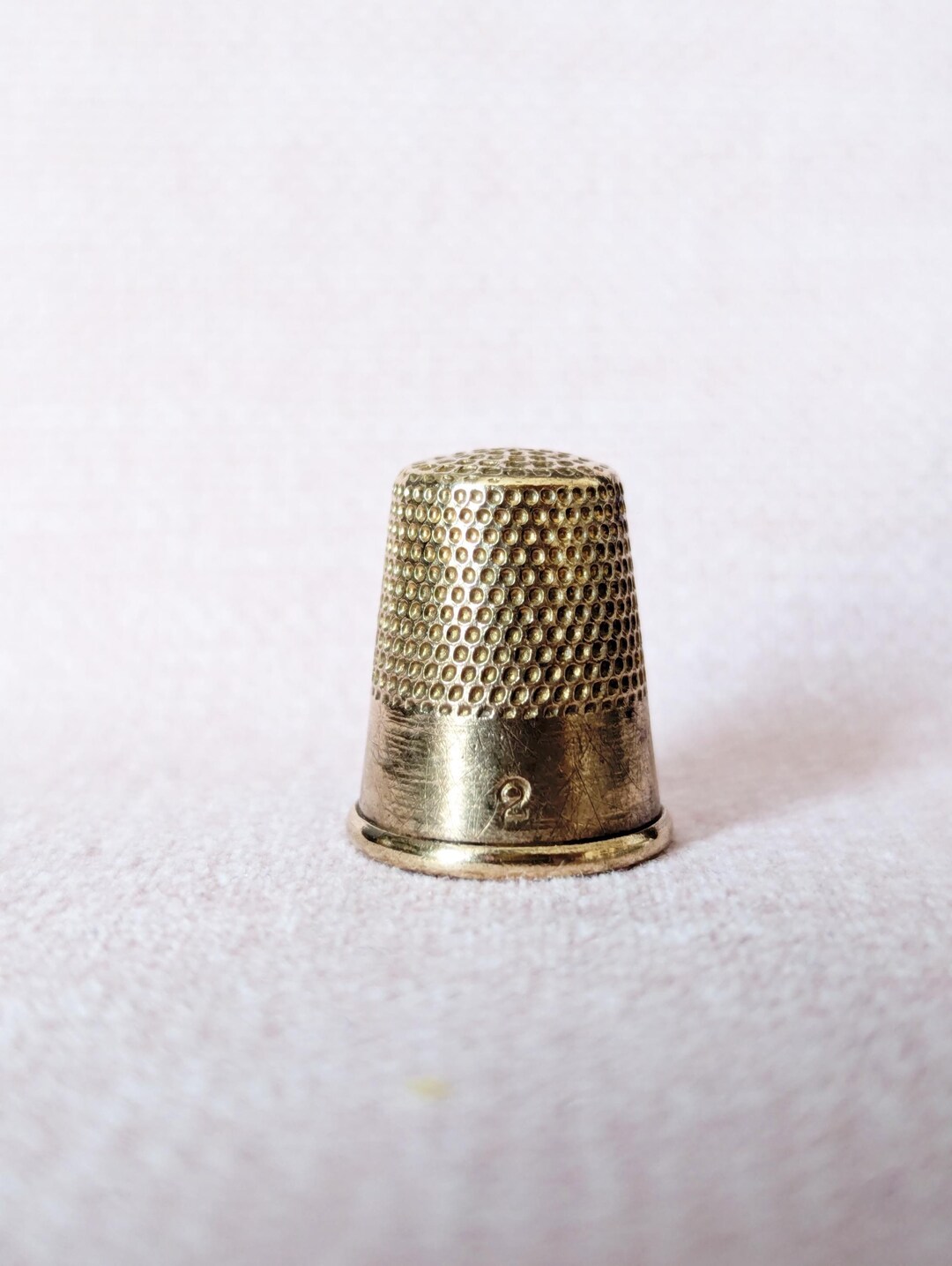 Vintage Brass Thimble – Antique Sewing Accessory, Size 2, Gold-coloured ...