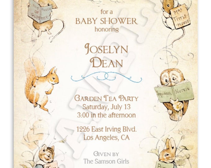 Beatrix Potter Baby Shower Invitation - Etsy
