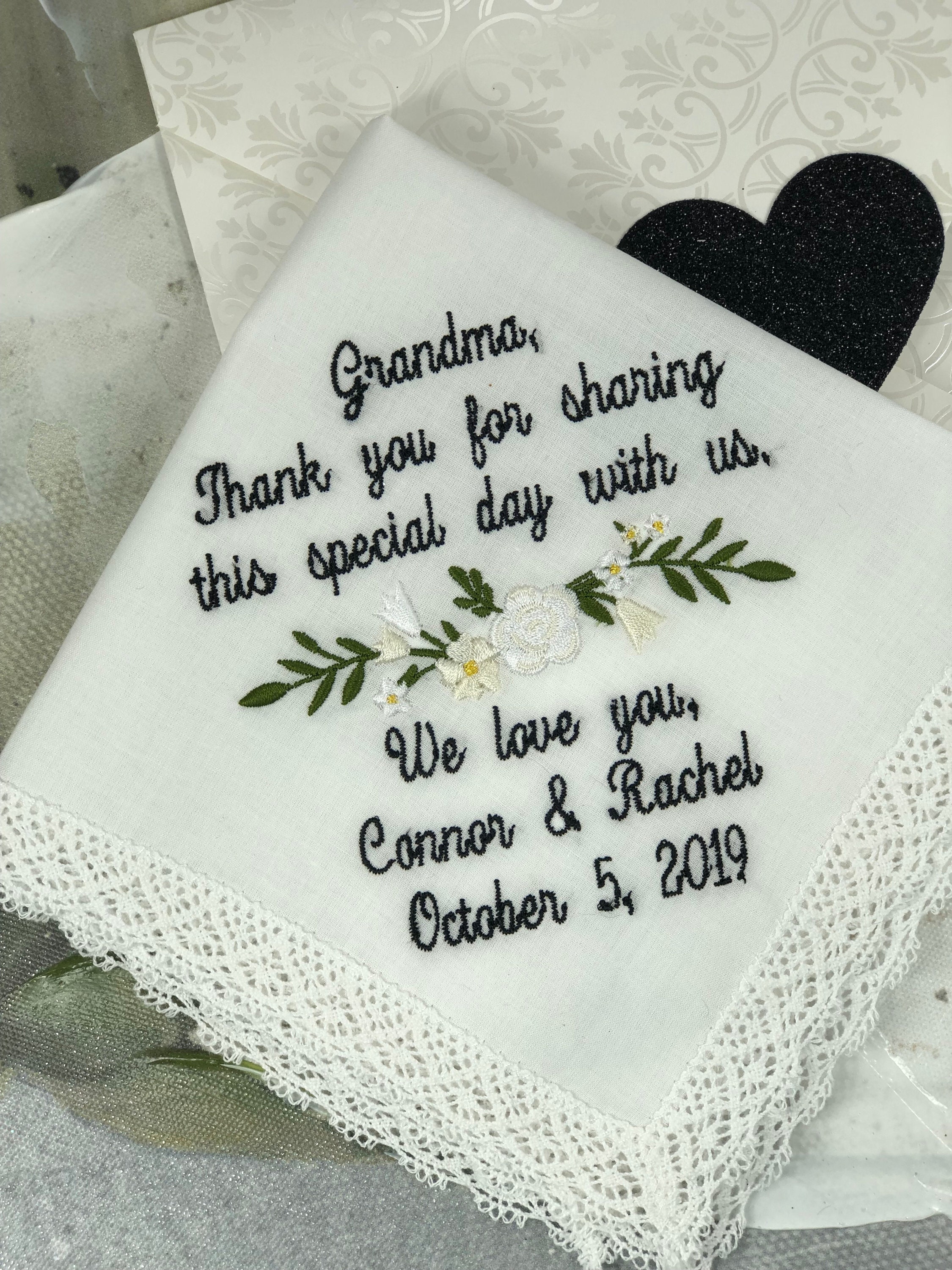Grandmother's Handkerchief. Wedding handkerchief Gift. Let | Etsy