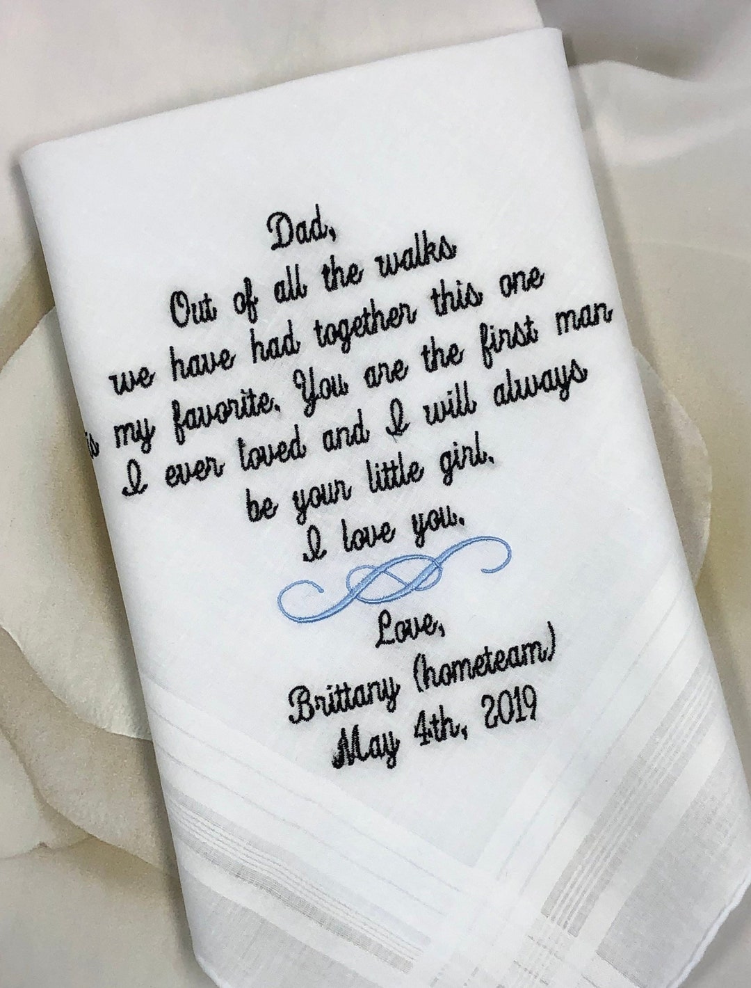Wedding Gift for Dad - Custom Handkerchief - Father of the Bride Gift ...