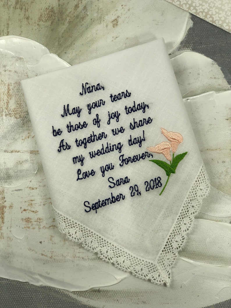 Personalized Wedding Handkerchief Custom Embroidered - Etsy