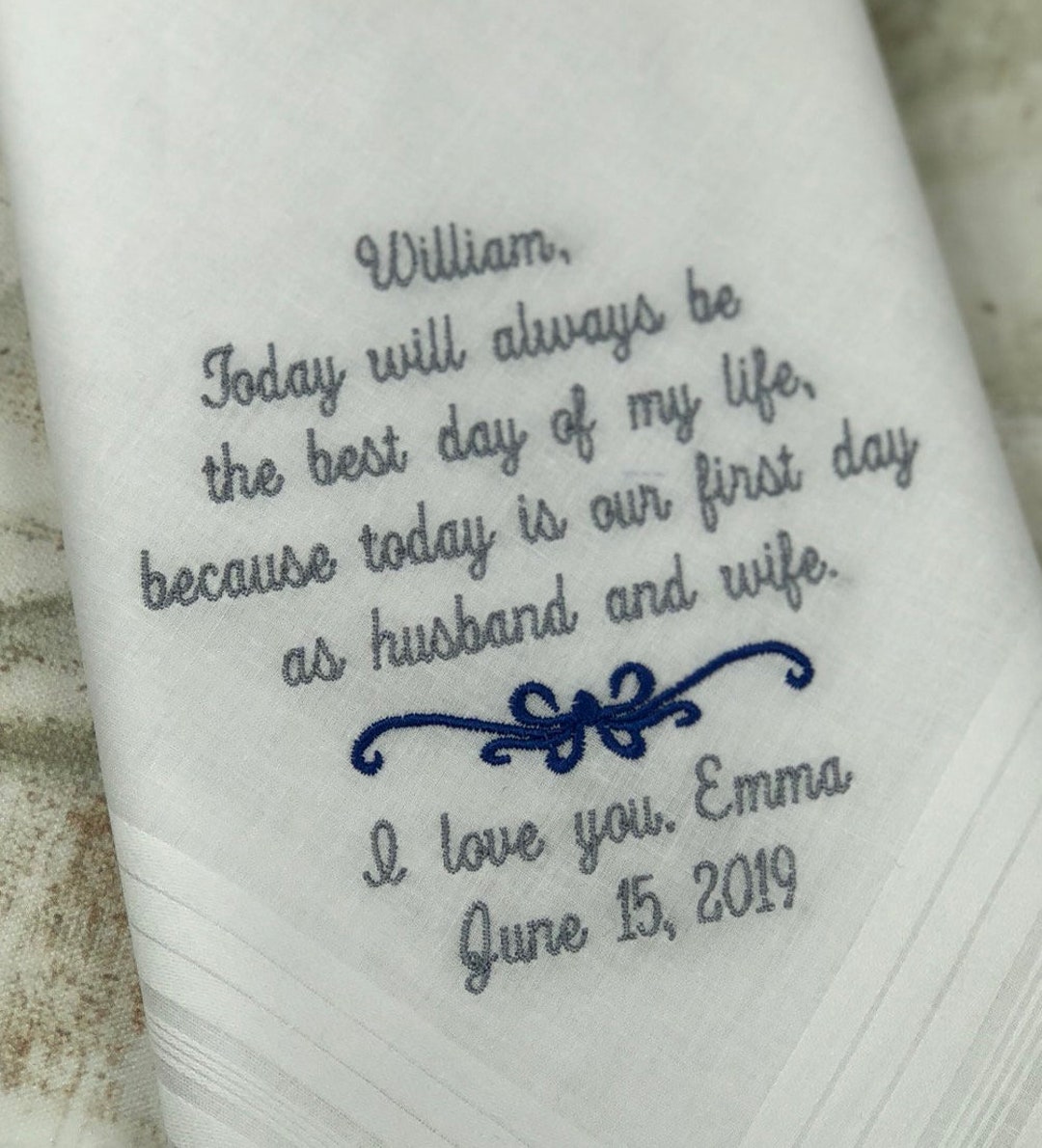 Groom Gift | Wedding Handkerchief for Groom | Personalized Wedding Gift ...