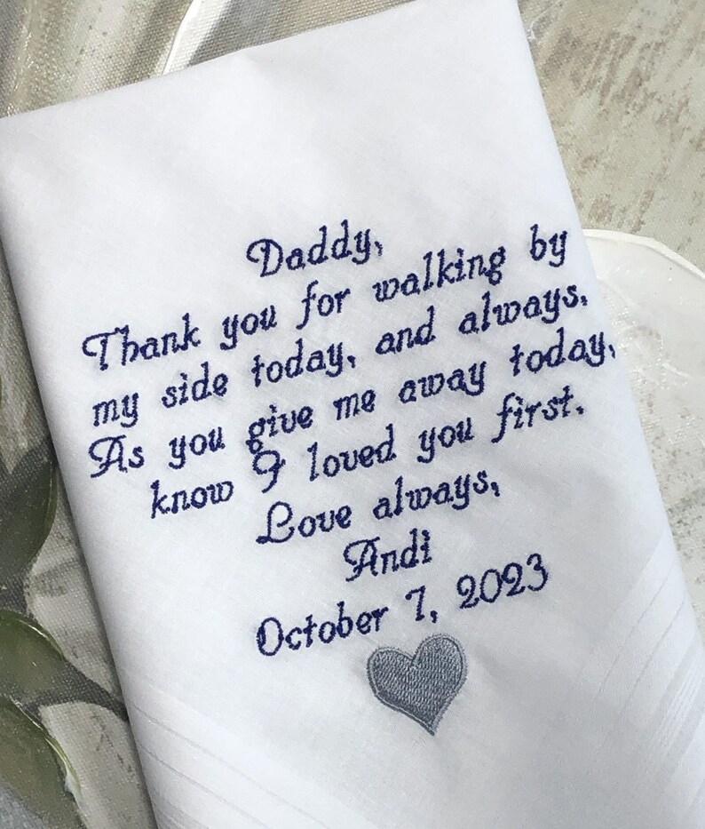 Personalized Embroidered Wedding Handkerchief – Father of the Bride ...