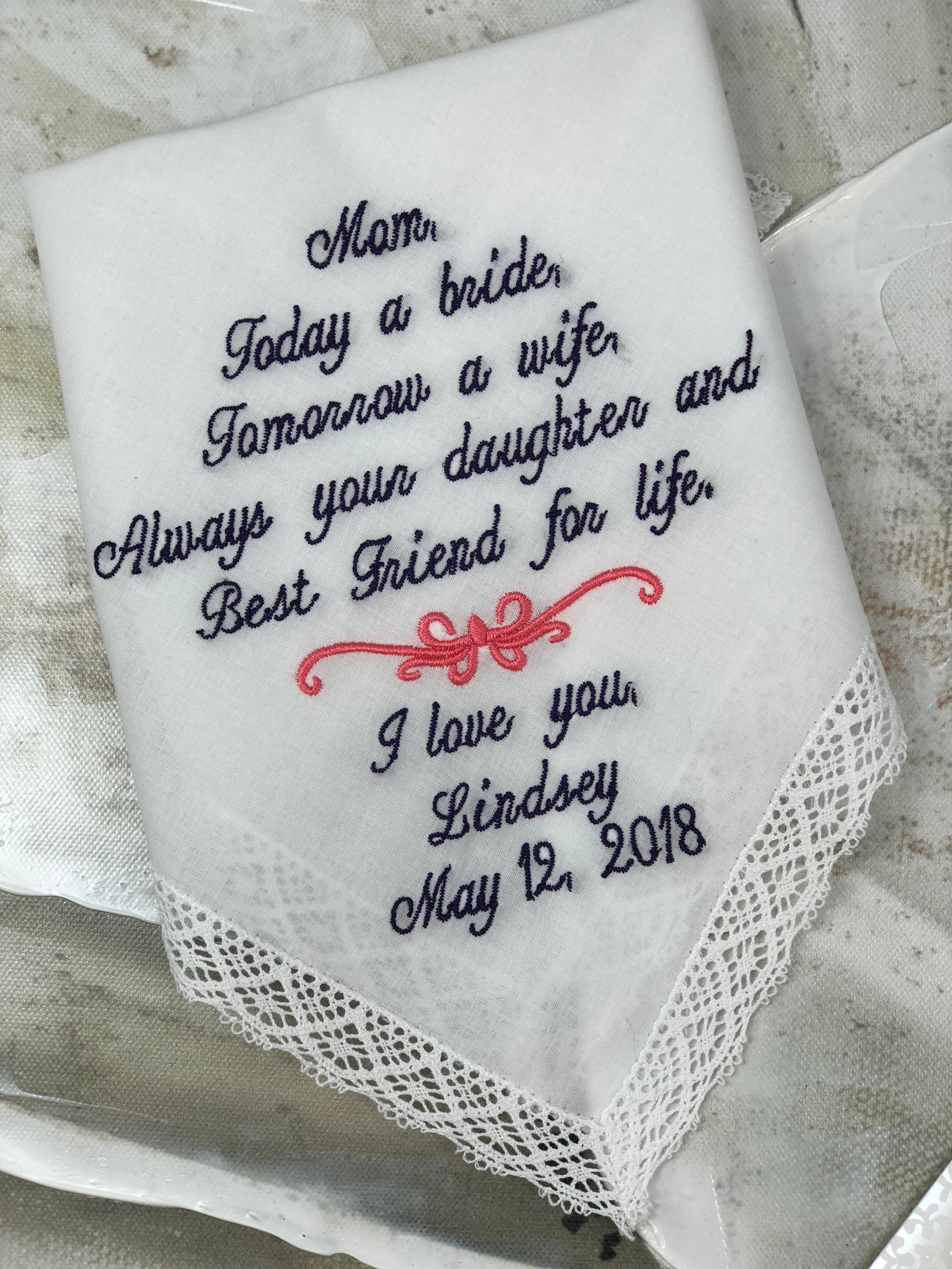 Mother of the Bride Wedding Handkercief Mother of the Groom | Etsy