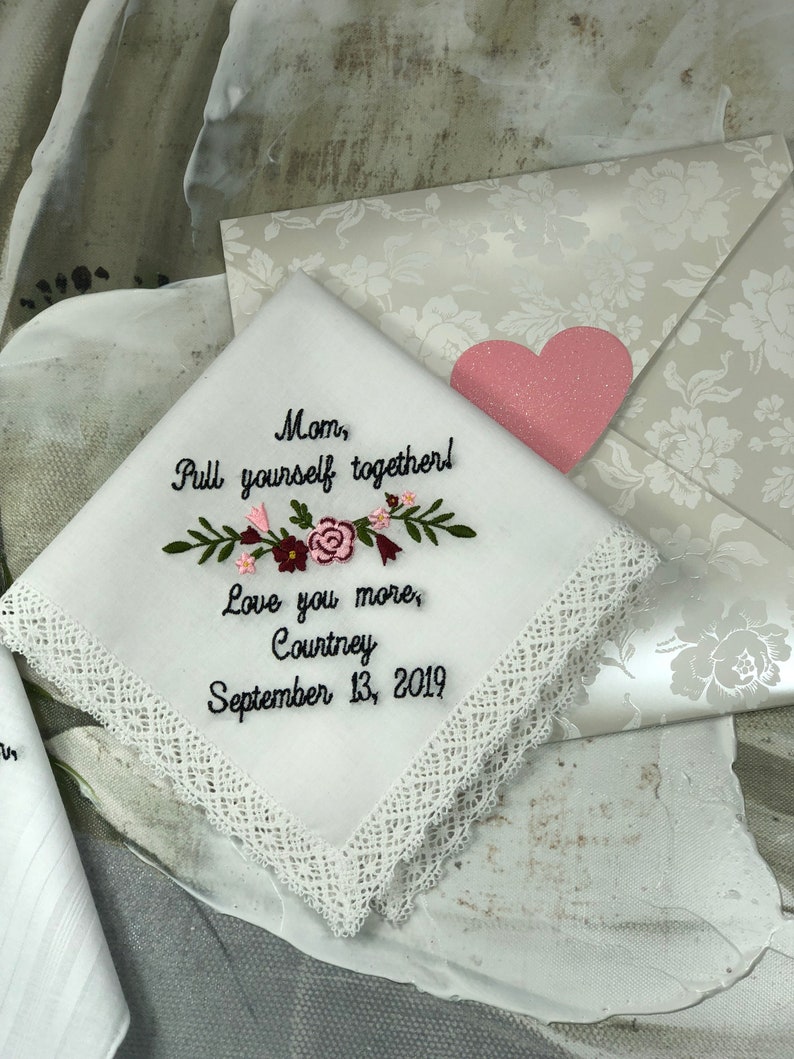 Mother of the Bride Gift Wedding Handkerchief, Embroidered Wedding ...