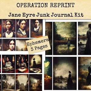 Jane Eyre Book Lover Junk Journal Kit, 33 Pages Dark Academia, Gothic ...