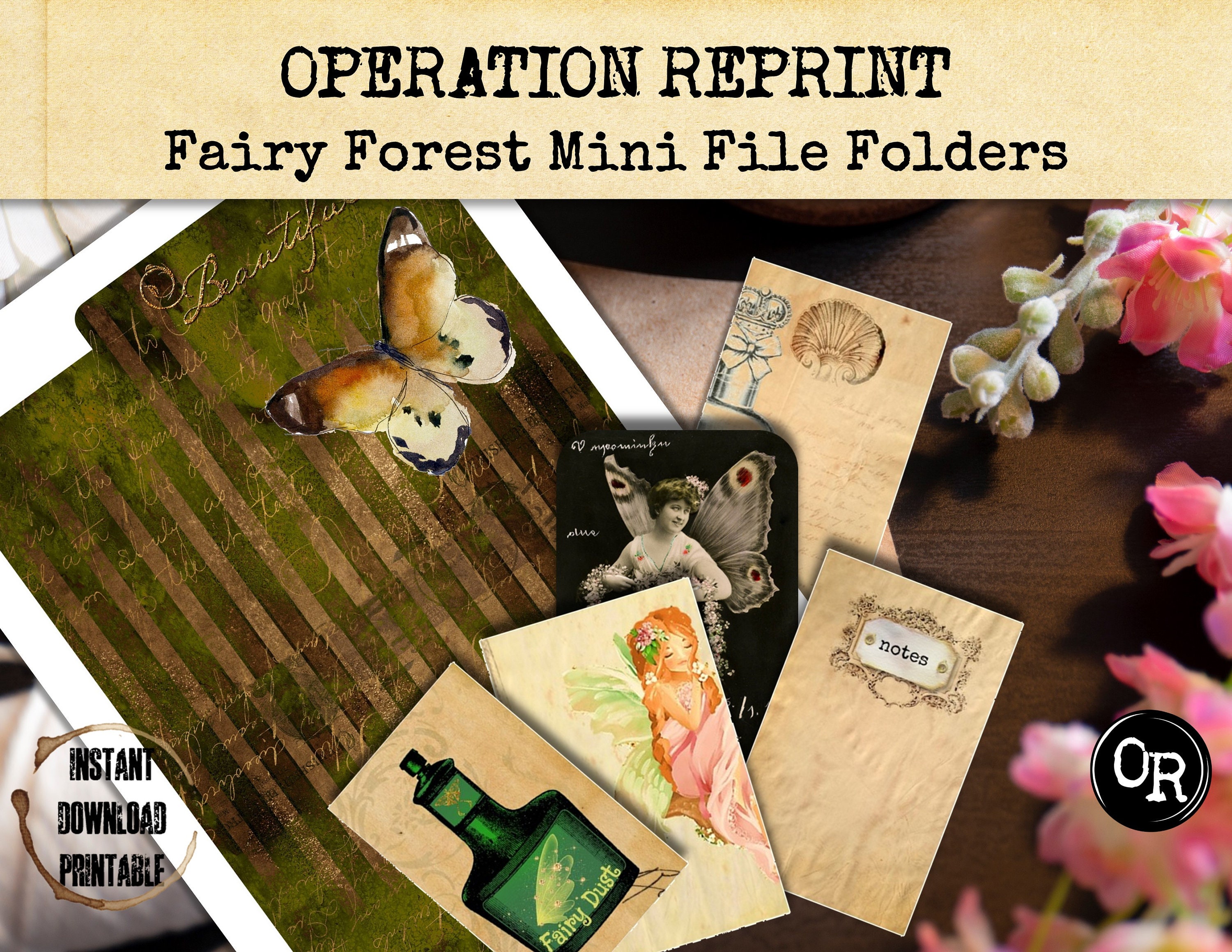 Mini File Folders Fairy Forest Add On Ephemera Fantasy | Etsy UK